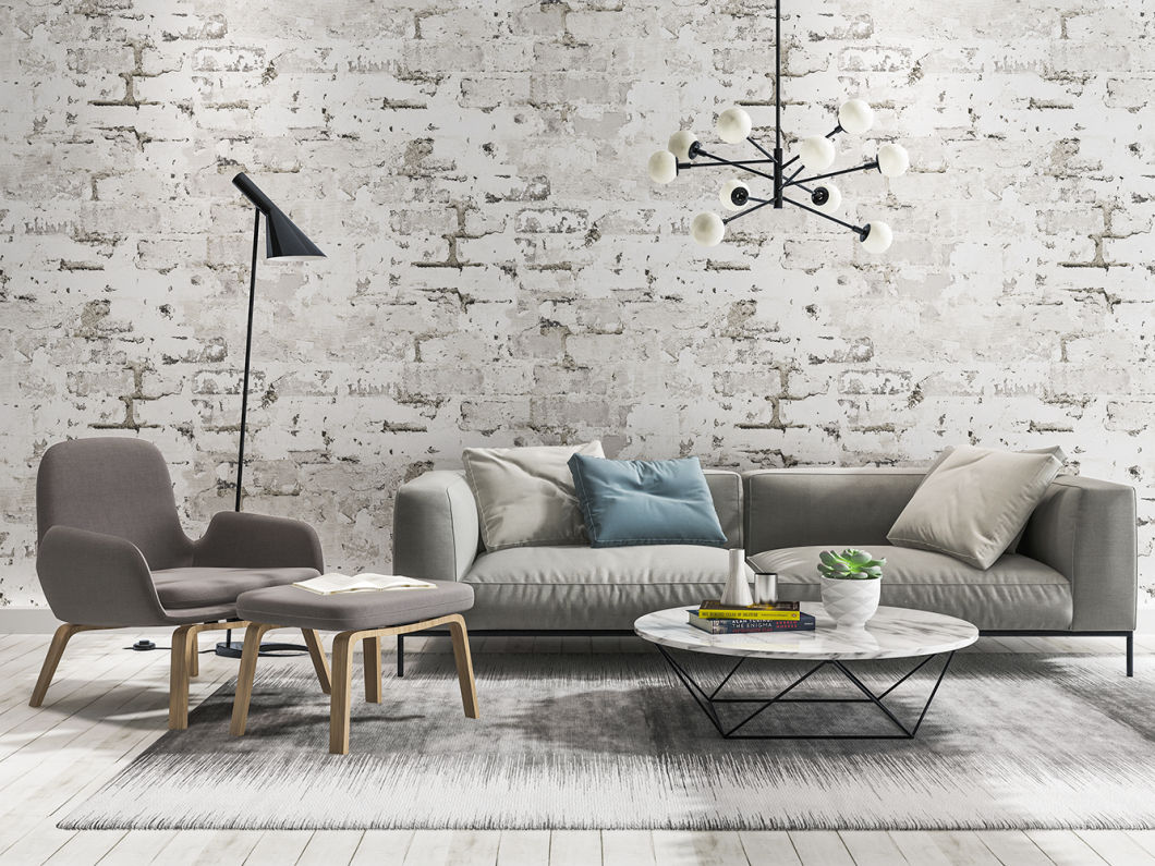 New PVC High Quality Wallpaper Modern Luxury Old Brick Design