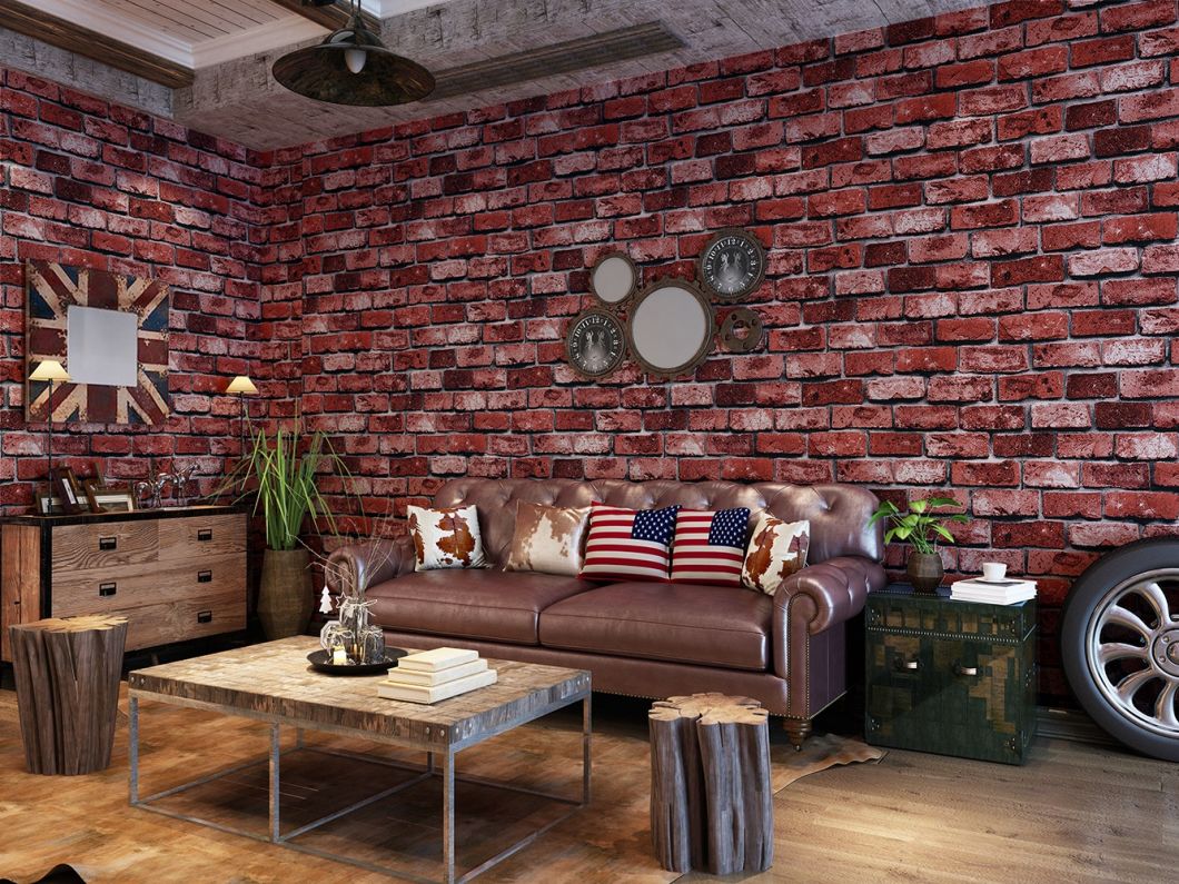 New PVC High Quality Wallpaper Luxury Brick Design